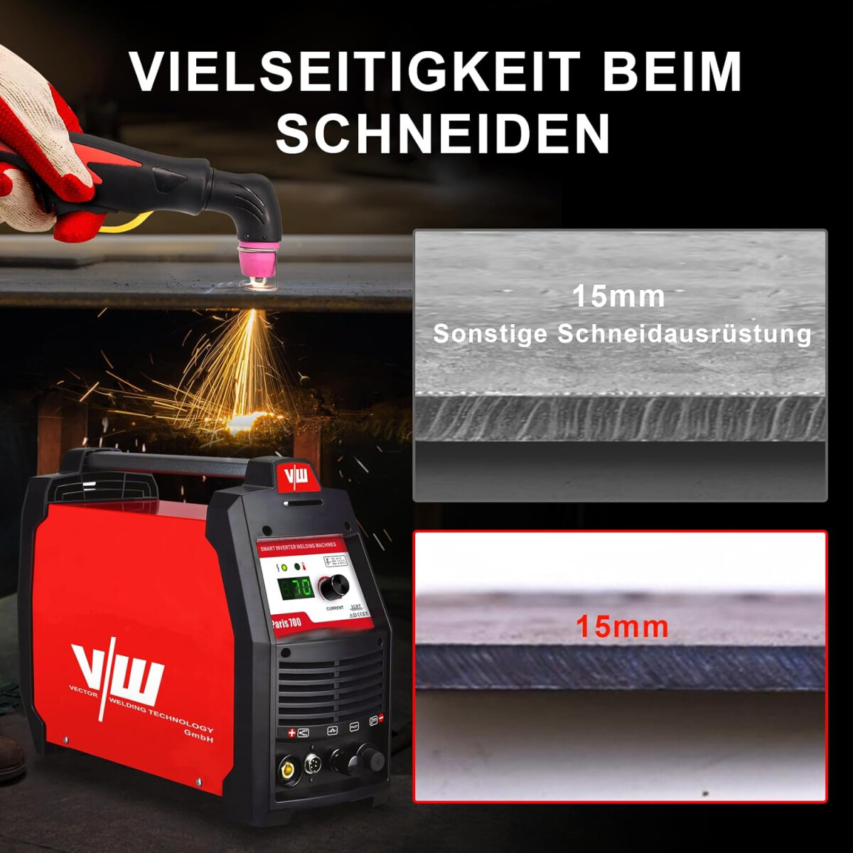 Plasma cutter 70A, IGBT, high frequency ignition (HF), pilot ignition ...