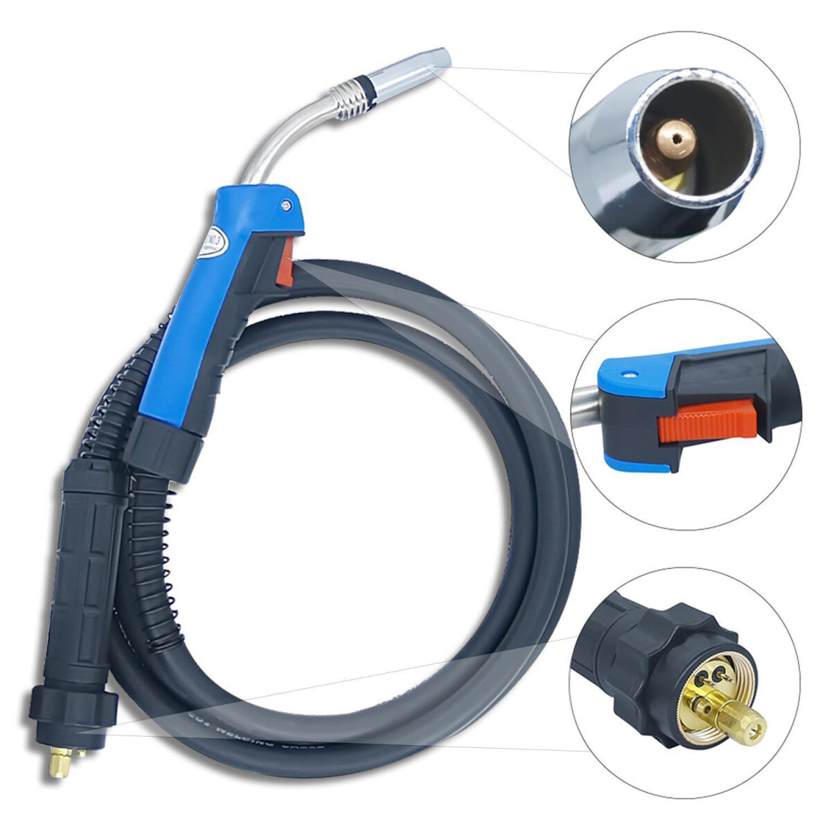 MIG MAG welding torch Euro Central Connector 3m/4m | MB-25 AK | VECTOR ...