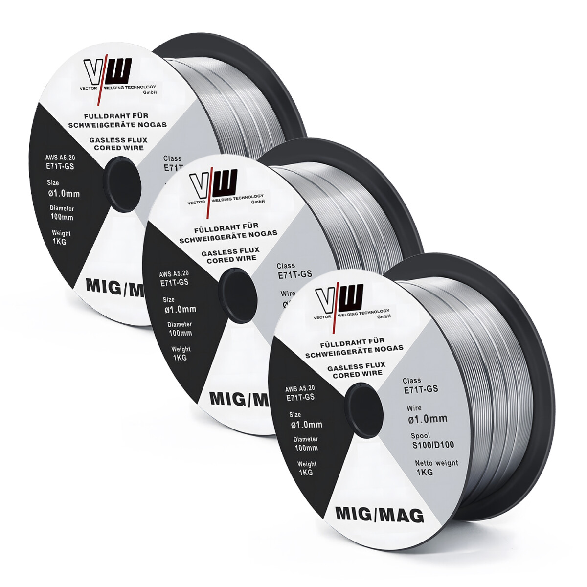 MIG MAG welding wire Cored wire E71T-GS | 1.0 / 1 kg / D100 roll | NoGas