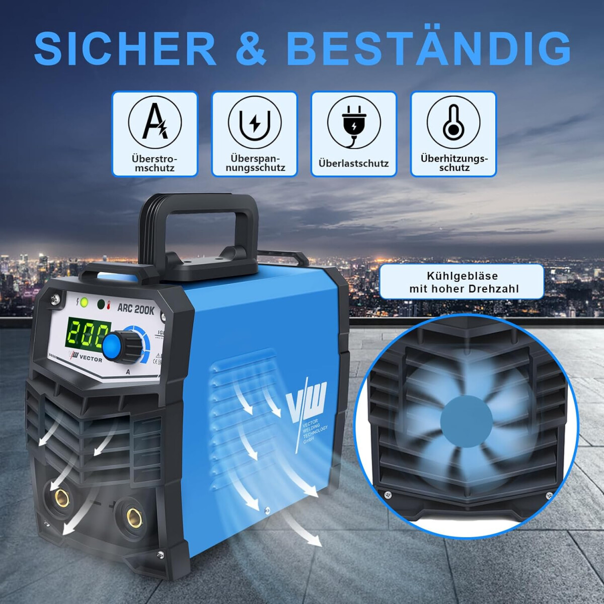 Electrode welder, MMA electrode 200A, IGBT | ARC 200K | VECTOR WELDING