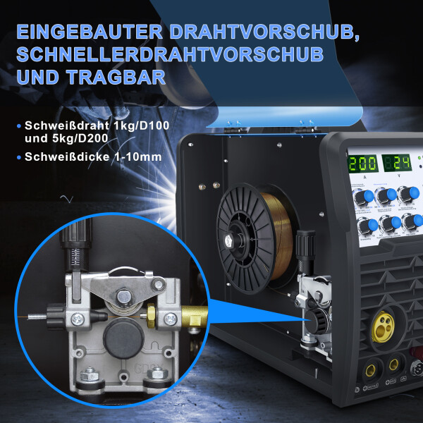 Multi-Kombi Schweißgerät SET TCM250 – MIG, WIG, MMA, Plasma & Zubehör